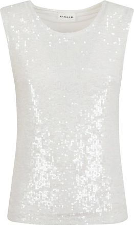 P.A.R.O.S.H. P.a.r.o.s.h., Femme, Tops, Blanc, Taille: 40 FR Top en paillettes