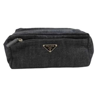 Prada Pre-owned Denim Pouch - - Pre-owned - Damen - Schwarzk - ONE SIZE