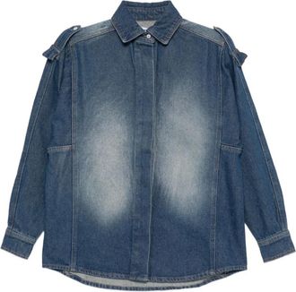 Gimaguas Femme, Blouses et Chemises, Bleu, Taille: 34 FR Ruffle Dablu