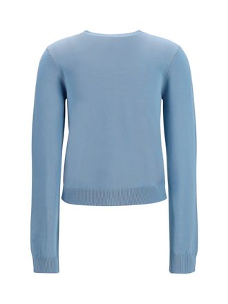 Ganni Womens Diamond-Pattern Cardigan Soft Chambray Cotton Sweater