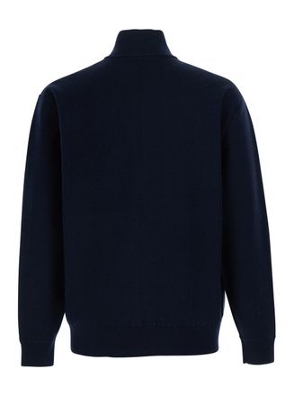 Dr&ocirc;le de Monsieur Mens Wool Sweater Kitt Blue Tops Top