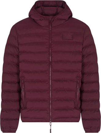 Emporio Armani Emporio Armani Ea7, Homme, Vestes, Rouge, Taille: L Veste Rembourr&eacute;e en Tissu Technique avec Capuche