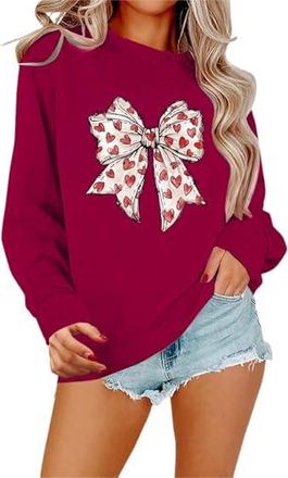 Generic 2026 Valentines Day God Is Greater Than The Highs And Lows Sweat-shirt &agrave; manches longues pour femme, rouge past&egrave;que, XXL