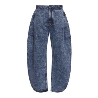 Alaia Femme, Jeans, Bleu, Taille: 36 FR Petal Denim Pants