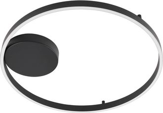 Lucande LED Smart Home Deckenlampe Moise dimmbar mit Leselampe (Modern) in Schwarz aus Aluminium (1 flammig,) - Deckenleuchte Lampe Wohnzimmerleuchte