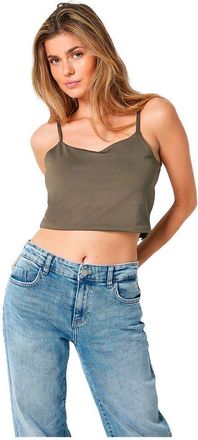 Noisy May Noisy may Einfarbiges Crop Top mit Spaghettiträgern kurzes Stretch Oberteil NMTERESA