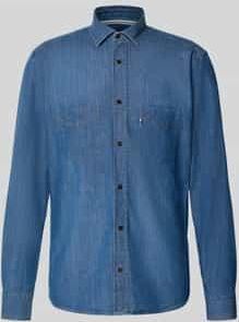 Olymp Level 5 Slim Fit Jeanshemd mit Kentkragen