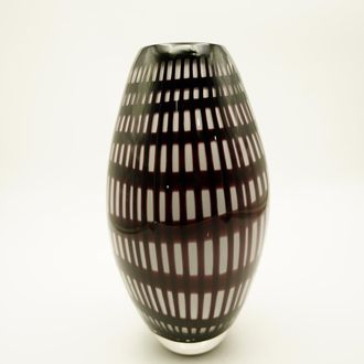 Cristalica Vase Murano-Stil Sandy Höhe ca. 29,5cm Handarbeit