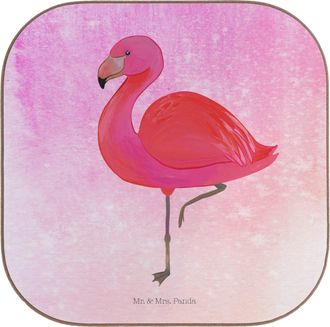 Mr. & Mrs. Panda Coaster Flamingo Classic - Geschenk, Untersetzer für Gläser, Sohn, Spruch, Ich, Tischschoner, Stolz, Flaschenuntersetzer, Tassen, Prächtig, Quadratisc