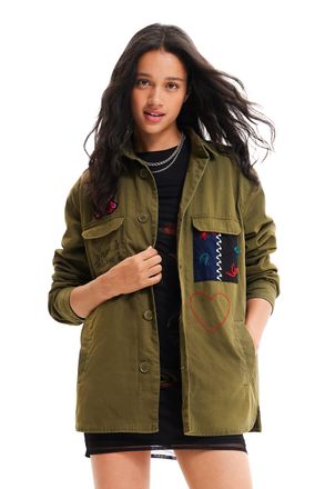 Desigual Womens CHAQ_Bear, 4009 Green Bottle Parka, L