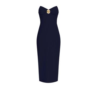 Elisabetta Franchi Elegantes Midikleid aus Polyester und Elastan - - Dresses - Damen - Blau - S