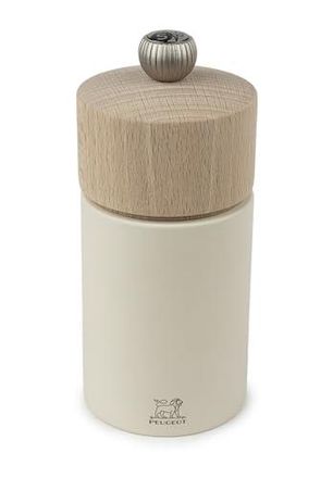 Peugeot Moulin &agrave; sel manuel en bois, blanc plume, 12 cm