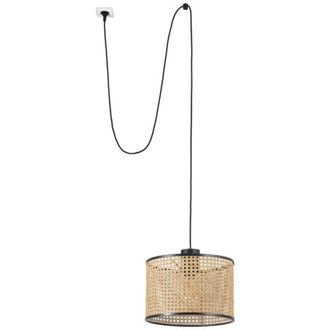 Faro Barcelona Faro Barcelona - mambo Lampadaire noire/rotin &oslash;320 avec prise 68604-48