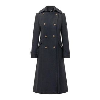 Ralph Lauren Zweireihiger Mantel aus Wollmischgewebe - - Coats - Damen - Blau - XS