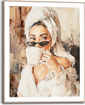 Reinders Gerahmtes Bild, Waking Up, Wohnzimmer, Poster, Wanddeko, Room Decor, MDF, Beige, 50 x 40