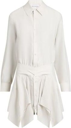 Alexander Wang Robe chemise courte unie en soie