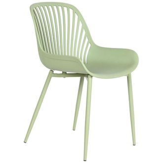 Wadiga Chaise de jardin métal et polypropylène vert menthe 57.5x50.5x81cm