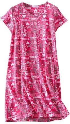 Generic Chemise de Nuit à Manches Longues pour Femme - Chemise de Nuit Mignonne - Robe de Nuit décontractée - Chemise de Nuit imprimée - Chemise de Nuit pour 