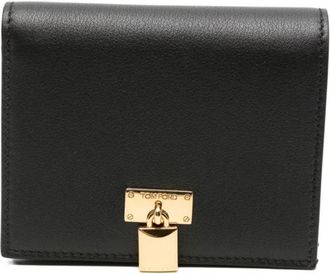 Tom Ford Portemonnaie - Natural Grain Black Calf Leather Compact Wallet - Gr. unisize - in Schwarz - f&uuml;r Damen