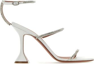 Amina Muaddi Femme, Chaussures, Blanc, Taille: 40 EU Gilda Sandal 95