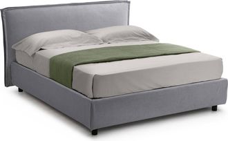 Dmora Letto Singolo Bruino, Sfoderabile, Contenitore Made In Italy, Grigio