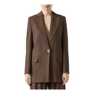 Just Cavalli Femme, Vestes, Brun, Taille: 34 FR Giacca in lino e viscosa