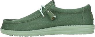 HeyDude Wally Stretch Canvas - Chaussures pour Hommes - Baskets avec Semelles Confortables - Style Mocassin, Duck Green/Iceberg Green, 41
