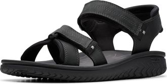 Clarks Unisex Wesley Shore Sandal, Black Leather, 43 EU