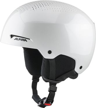 Alpina ARBER - hochwertiger & Leichter Skihelm f&uuml;r Erwachsene, mit abnehmbaren Ohrenpolstern, optimale Sto&szlig;absorption - White-metallic Gloss - M (54-58 cm)