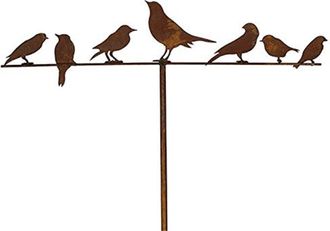 Vosteen Gartenstecker V&ouml;gel 118cm Metall Rost Gartendeko Edelrost Gro&szlig;