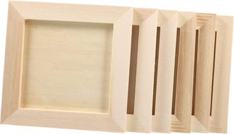 Hemobllo 6 Stück Teiliges DIY Bilderrahmen aus Hellem Kiefernholz Clay Photo Holder für Basteln Leichter Dekorativer Fotorahmen Fantasie und Handwerksfähigkeit