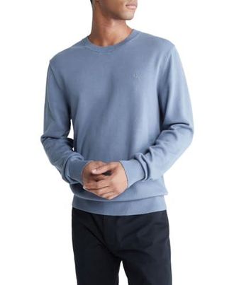 Calvin Klein Pull Homme Chunky Ras du Cou - Gris Chin&eacute; - XL