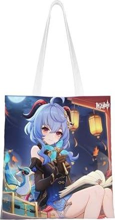 Generic 40.6 X 38.0 cm Canvas Totes Hand Shopping Bag With All Roles Print Genshin Impression For Daily Impact Shopping Shoulder Bag