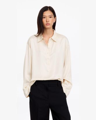 Arket Lockeres Poloshirt -Wei&szlig;