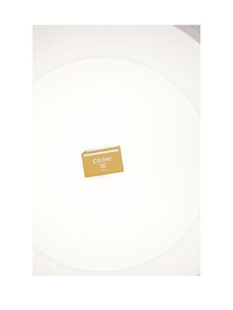 Celine Mens Zipped Card Holder Merigold-White Lamb (ovis Aries) Umbrellas Merigold/white Accessory