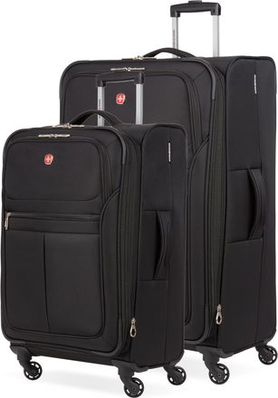 Swiss Gear 4010 Weichgep&auml;ck mit Spinner-R&auml;dern, Schwarz, Carry-On 18-Inch