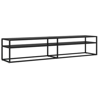 vidaXL TV-Schrank Schwarz 200x40x40,5 cm Hartglas - Vidaxl