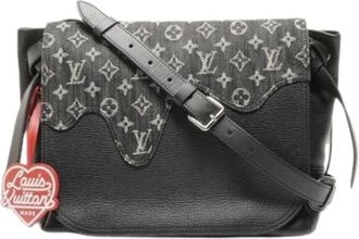 Louis Vuitton unisex, Pre-owned, Noir, Taille: ONE Size Sac bandouli&egrave;re en jean Pre-owned