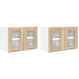 vidaXL Hängeschrank mit Tür Riga 2 pcs Sonoma-Eiche 60 x 31 x 40 cm vidaXL