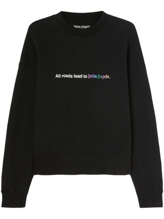 Palm Angels sweat en coton &agrave; slogan imprim&eacute; - Noir