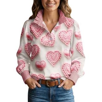 Generic 2026 Chemise Femme Saint-Valentin Manches Longues Sweat Pull Col Rond Couleur Unie Top Sweater Outdoor Oversize Vetement pour Printemps Automne Hiver 