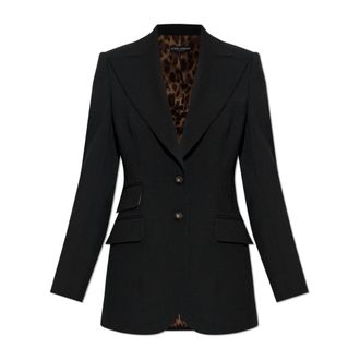 Dolce & Gabbana Wollblazer mit Einzelschlitz - - Jackets - Damen - Schwarzk - XL