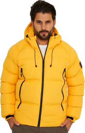 SOULSTAR Herren Winterjacke mit Kapuze Steppjacke Pufferjacke Outdoorjacke &Uuml;bergangsjacke Mens Jacket MJ-PANHARD-Yellow-S