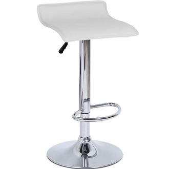 Generic H&ouml;henverstellbarer Barhocker Mit Ergonomischer R&uuml;ckenlehne Und PU-Sitz - Schwarz, 55-75 cm(White)