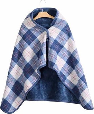 Generic Poncho Femme Hiver Chaud Chale Femme Hiver Chaud Cape Femme Effet enveloppant Cape Fonctionnelle Flanelle Absorbante Style Japonais Plaid Confort