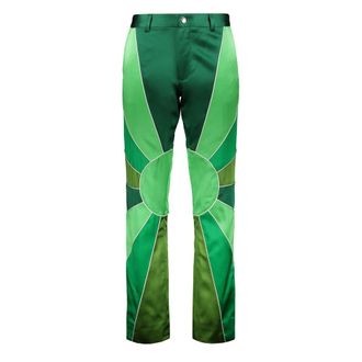 Nahmias Seidenhose mit Seitenschlitzen - - Trousers - Herren - Gr&uuml;n - XL