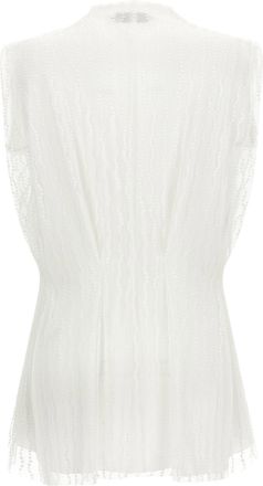 Alberta Ferretti Asymmetrical Tulle Tunic - White