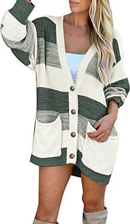 Generic 2026 Vestes &agrave; manches longues pour femmes Cardigan &agrave; capuche en tricot, Vert, XL