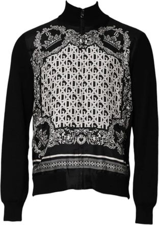 Dolce & Gabbana Homme, Sweatshirts et sweats &agrave; capuche, Noir, Taille: XL Pull zipp&eacute; int&eacute;gral