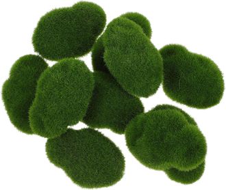 Angoily 10 St&uuml;ck Teiliges K&uuml;nstliche Moossteine Dekorative Moos deko f&uuml;r Blumenarrangements DIY Basteln und Topfpflanzen Realistische Moos Simulation f&uuml;r Inne